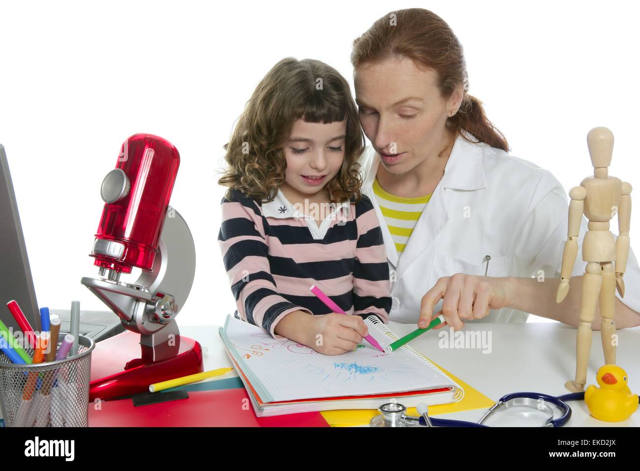 doctor natural sciences teaching school pupil Stock Photo - Alamy