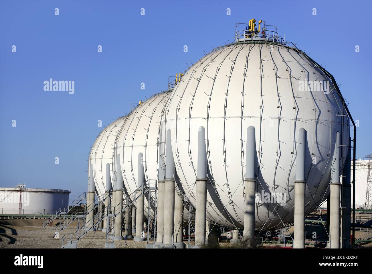 Big chemical tank petrol container oil industry Stock Photo - Alamy