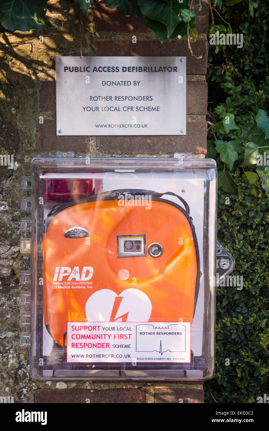 An intelligent public access defibrillator IPAD SP1 in a public place ...