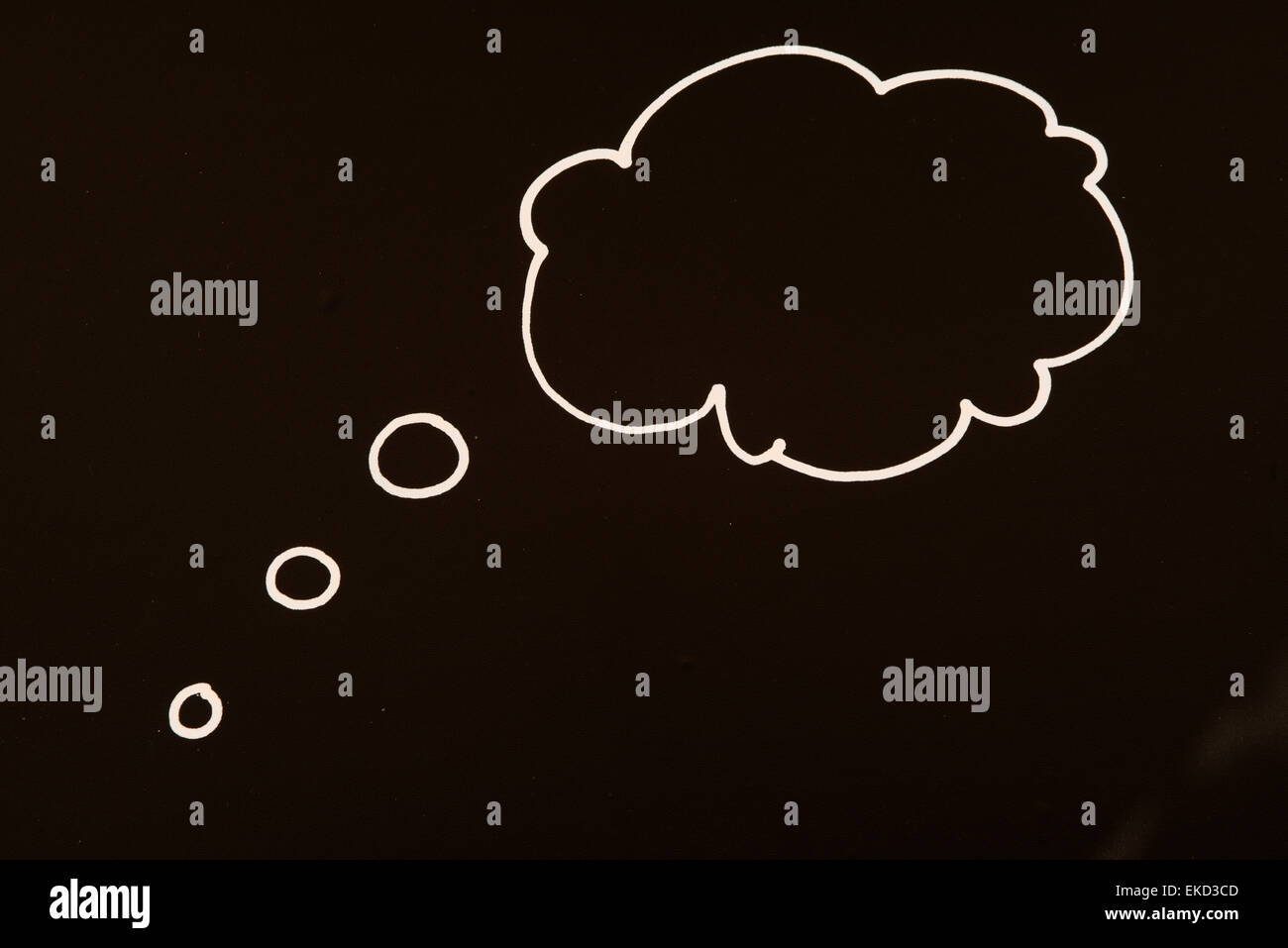 think bubble on blackboard Stock Photo - Alamy
