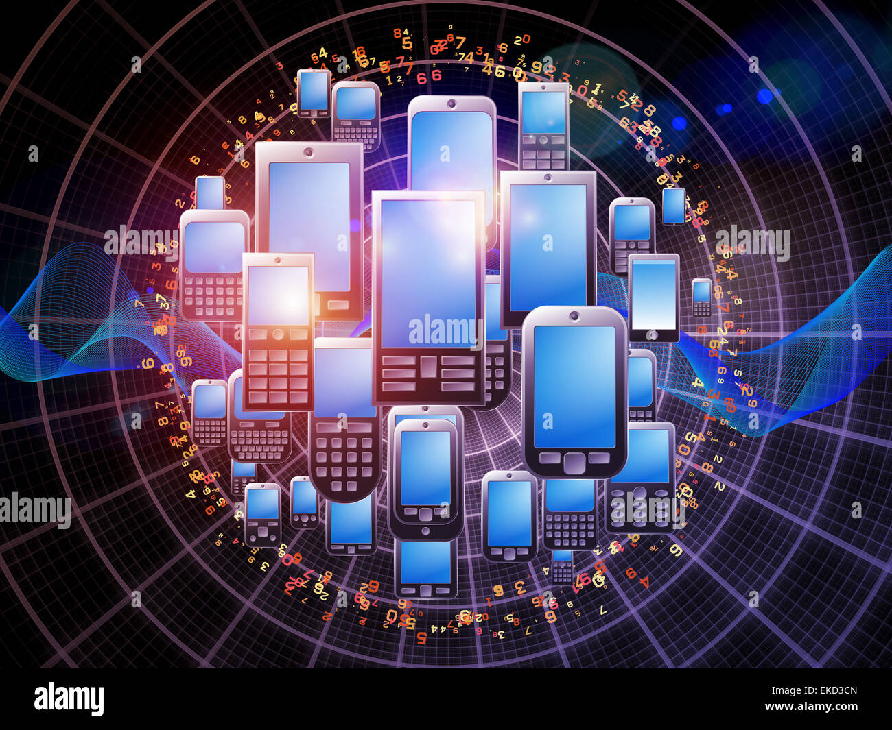 Digital Phone Technology Stock Photo - Alamy
