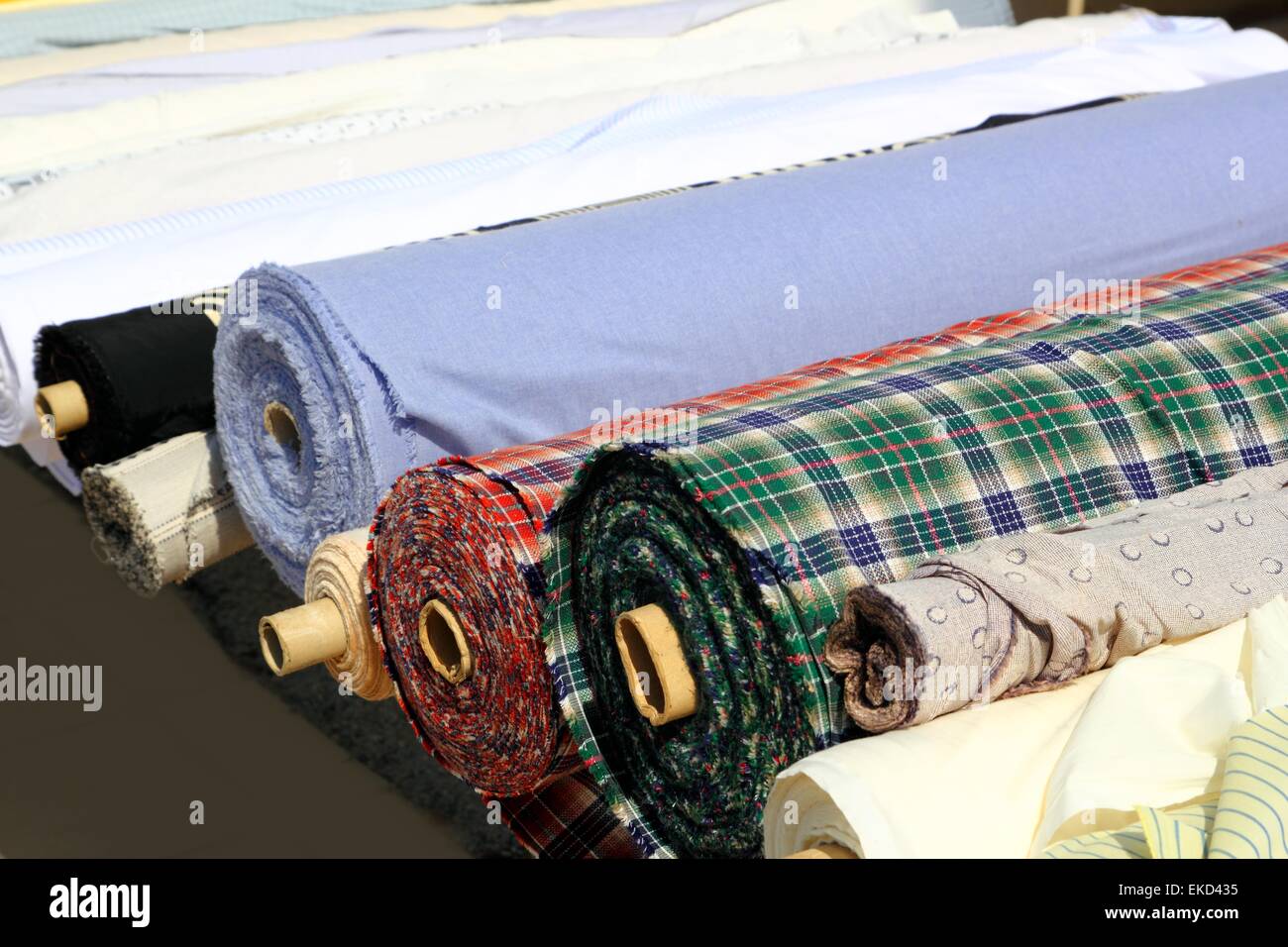 Vibrant fabric rolls hi-res stock photography and images - Alamy