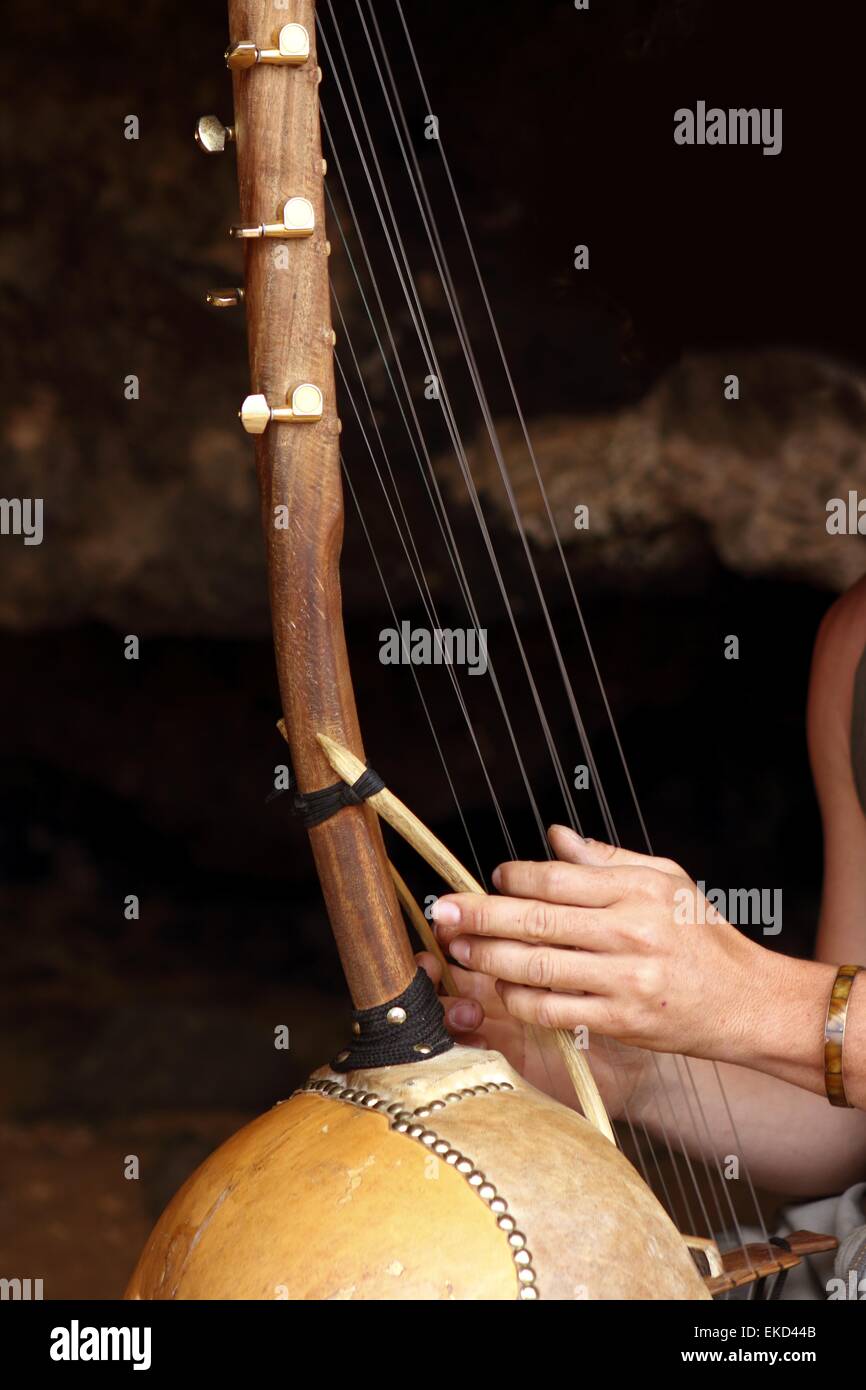 ethnic african ten strings instrument Stock Photo - Alamy