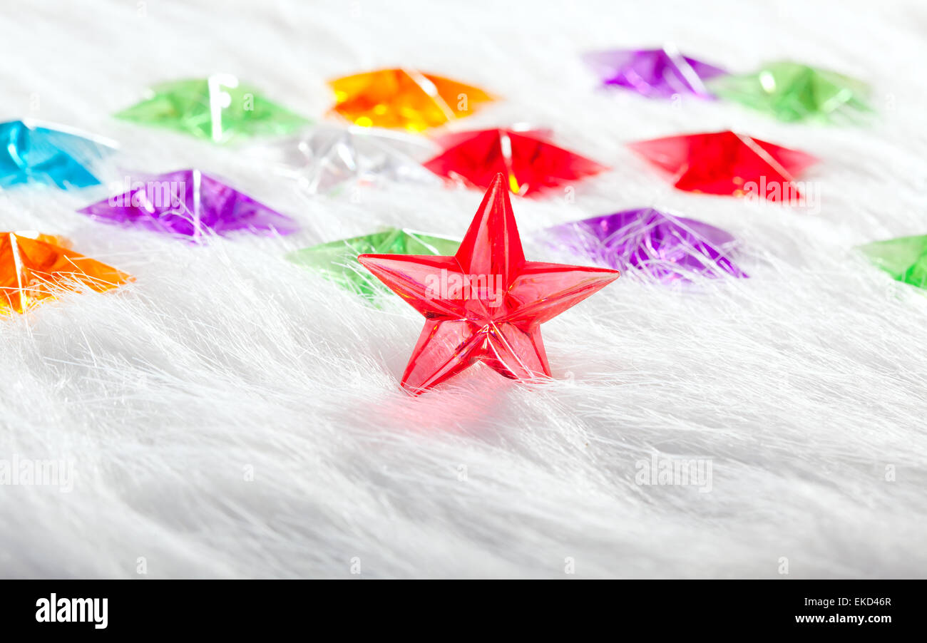 Christmas glass star over winter white fur Stock Photo - Alamy
