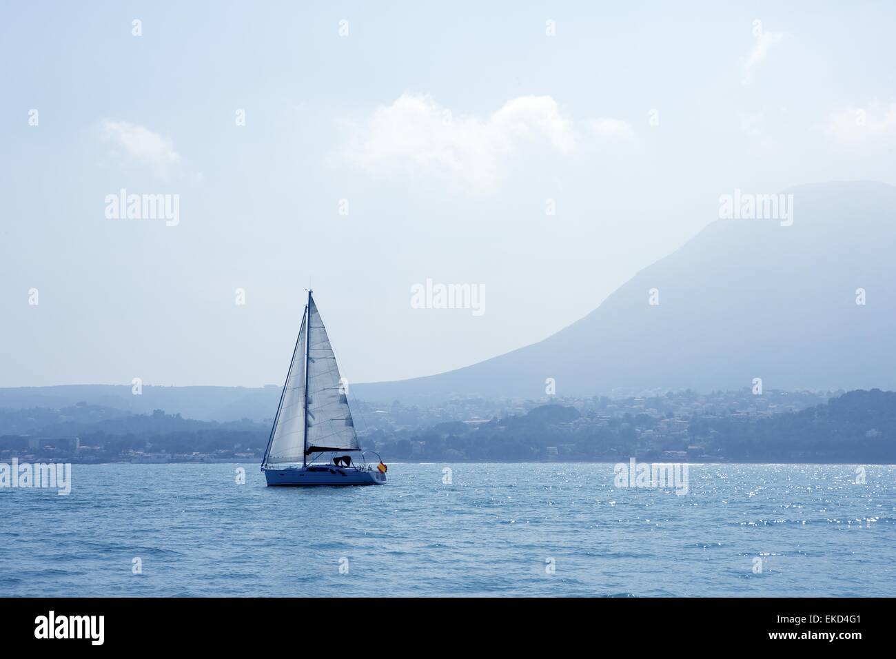 San Antonio Cape sailing sailboat in Denia Stock Photo - Alamy