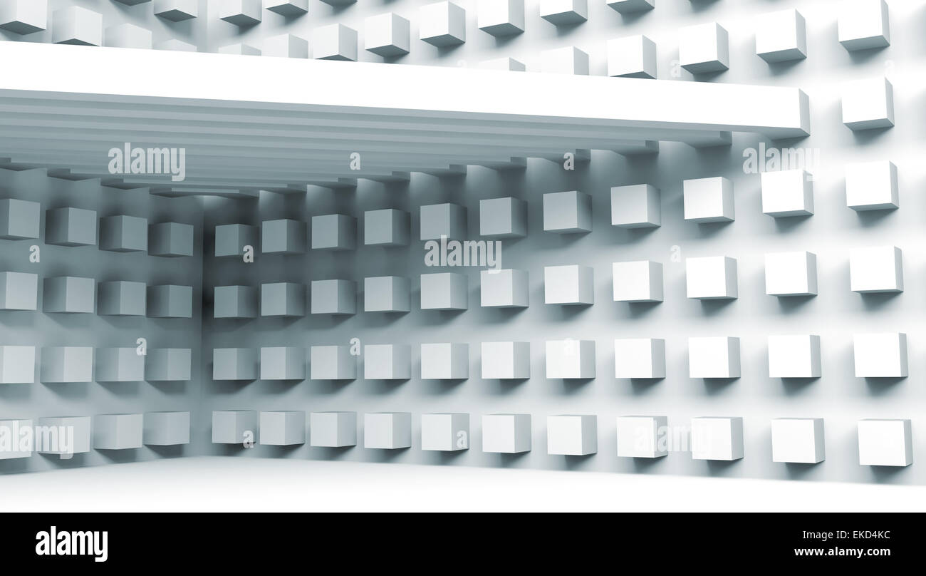 Abstract architecture background with beams and small cubes pattern on ...