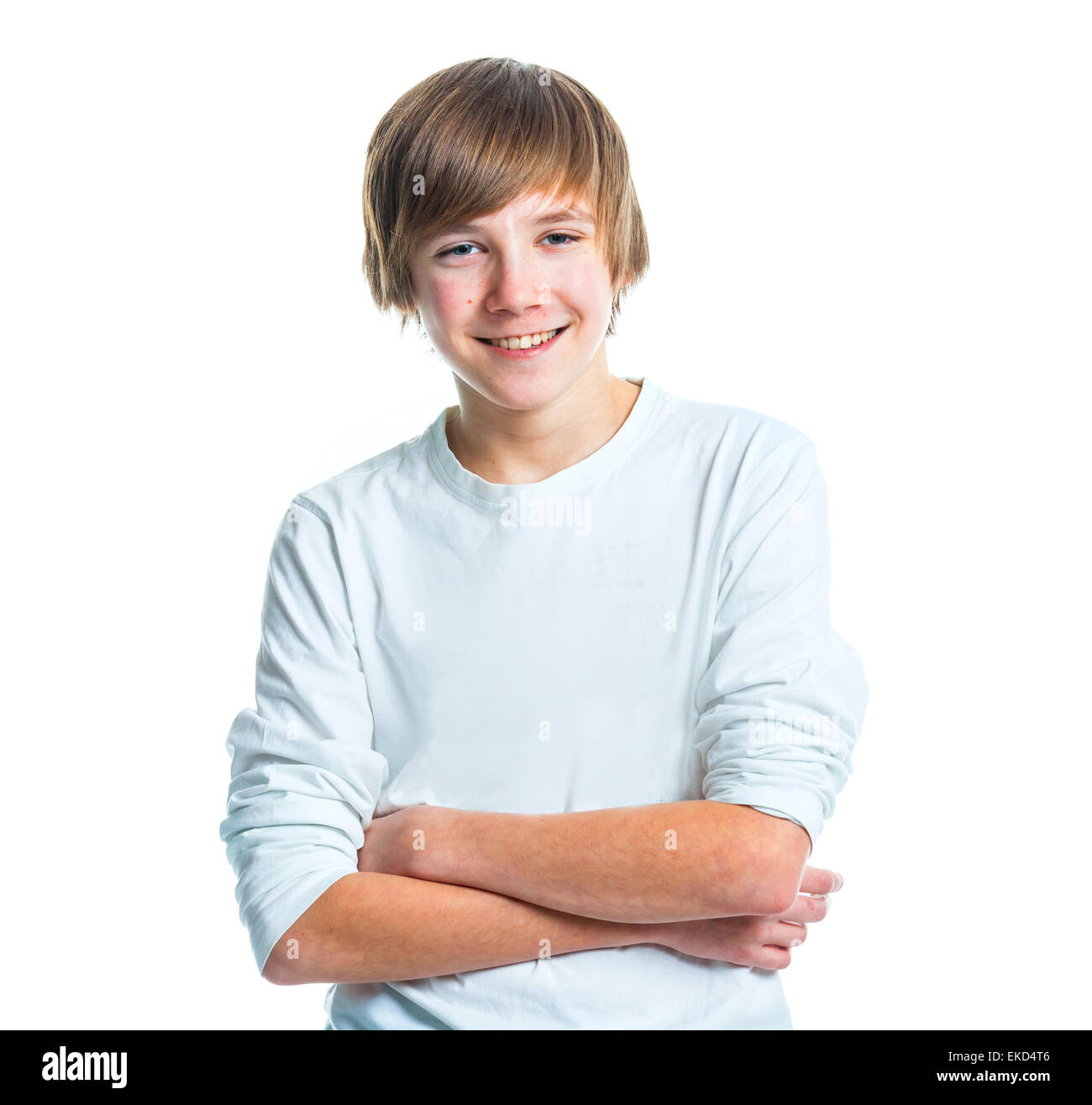 Portrait of young beautiful boy in white Stock Photo - Alamy