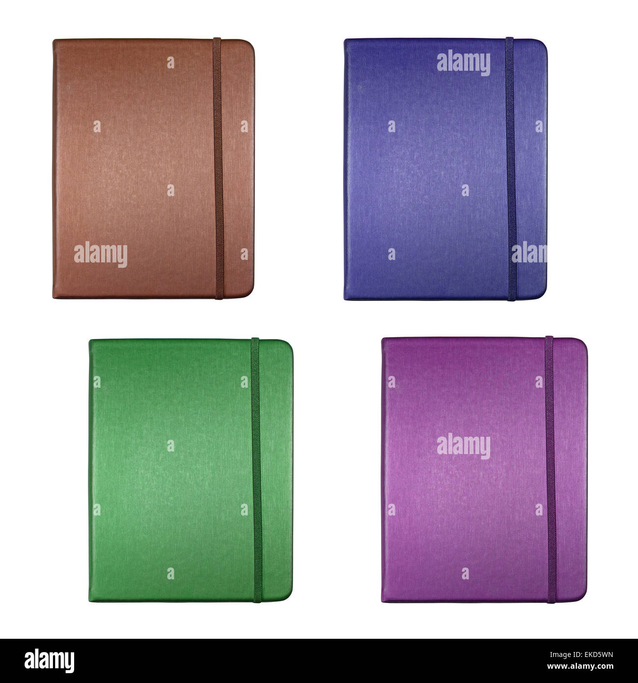 Collection of silk cover notebook isolated on white background Stock ...