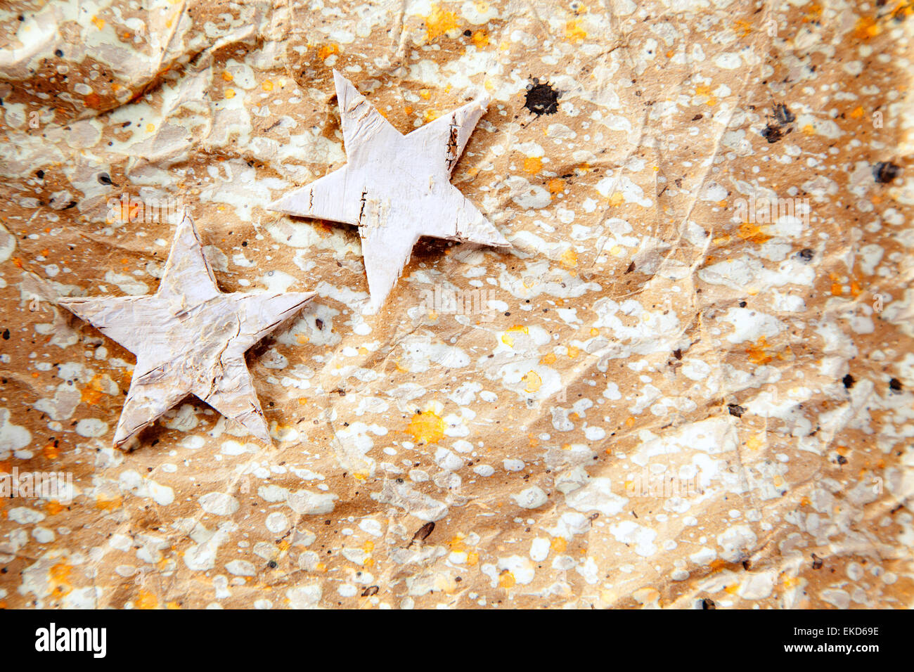 christmas stars background on recycle paper Stock Photo - Alamy