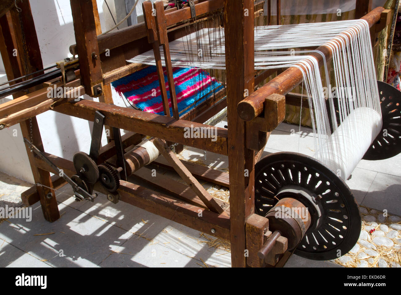 antique vintage spinner machine working Stock Photo - Alamy