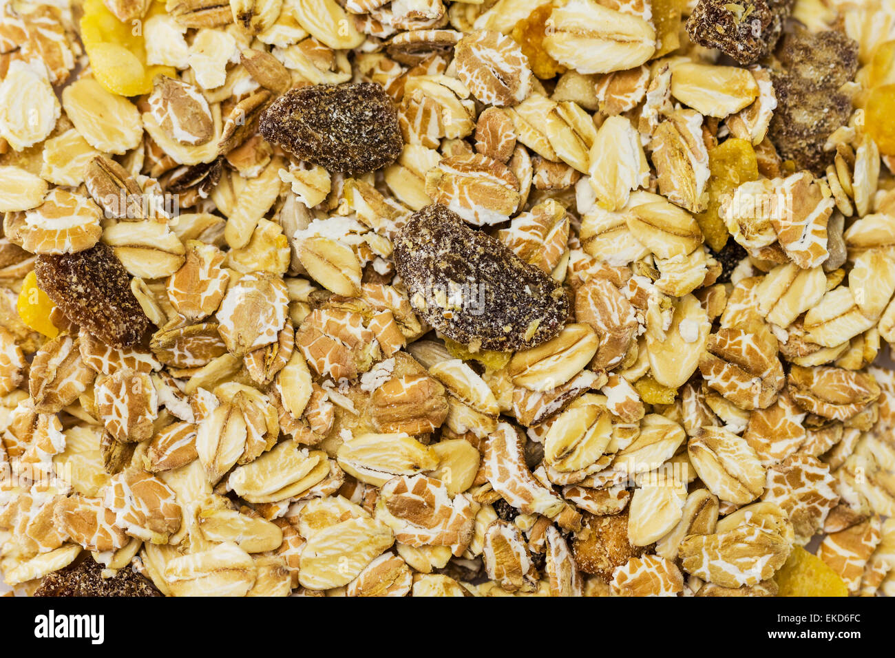 Heap of muesli. Delicious granola cereal mix, with dried fruit and ...