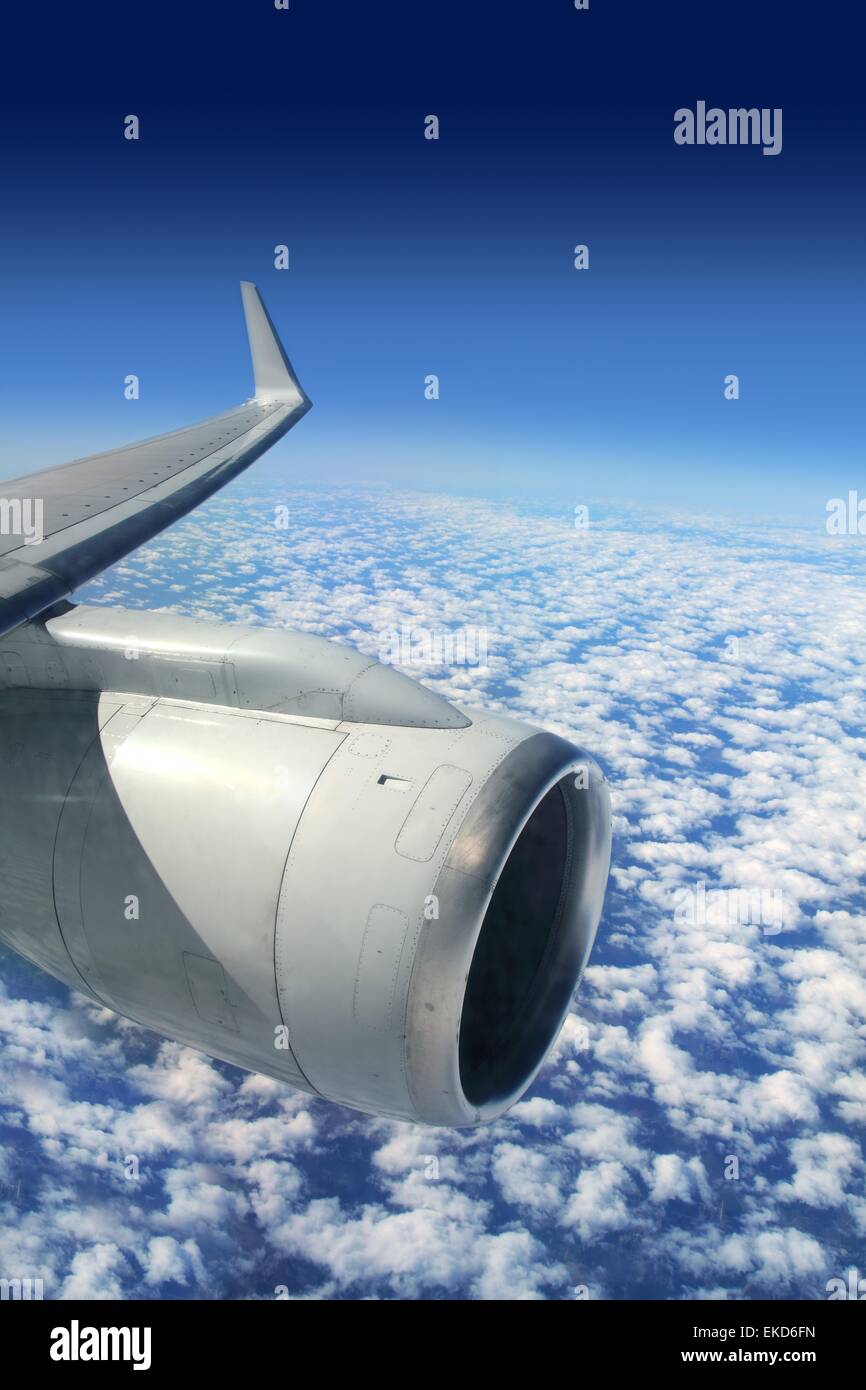 airplane wing aircraft turbine flying Stock Photo - Alamy
