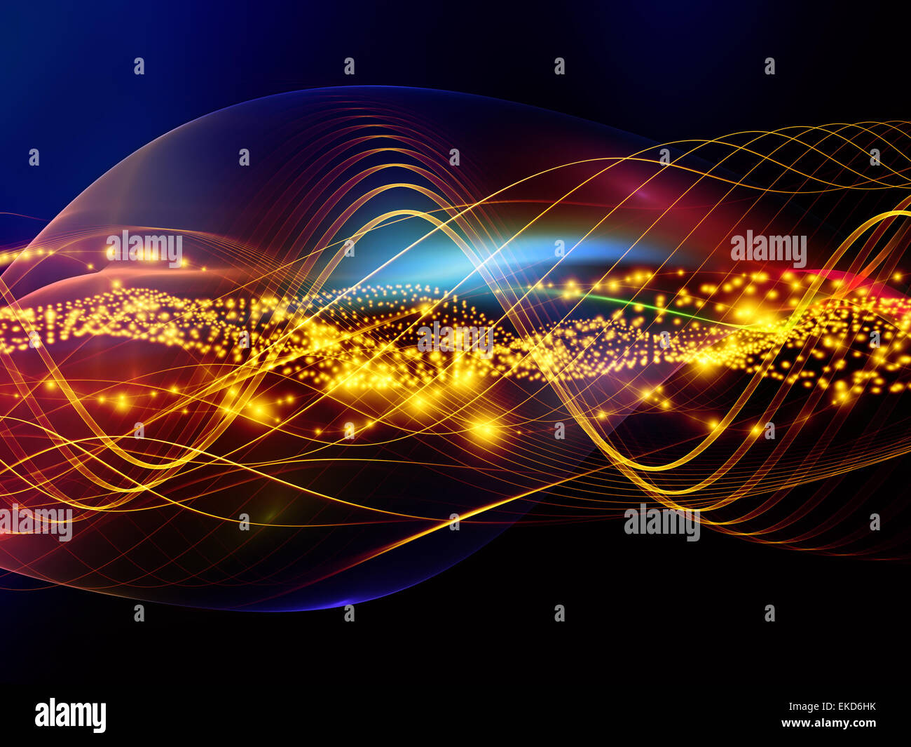 Sine waves of lights Stock Photo - Alamy