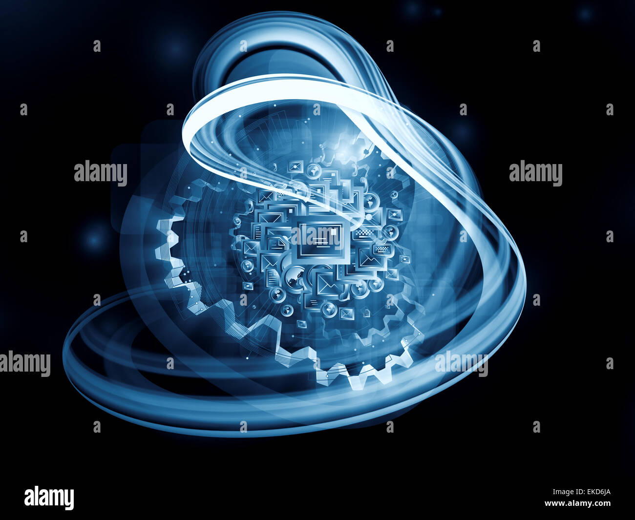 Gears of world communication Stock Photo - Alamy