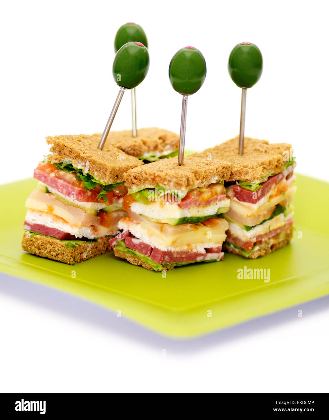 Snacks of Classical BLT Club Sandwich Stock Photo - Alamy