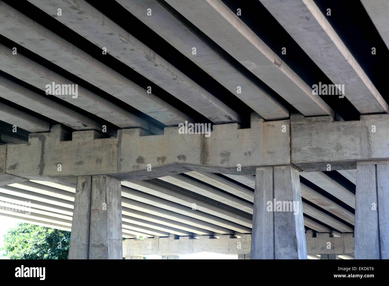 bridge engineery beams concrete columns Stock Photo - Alamy