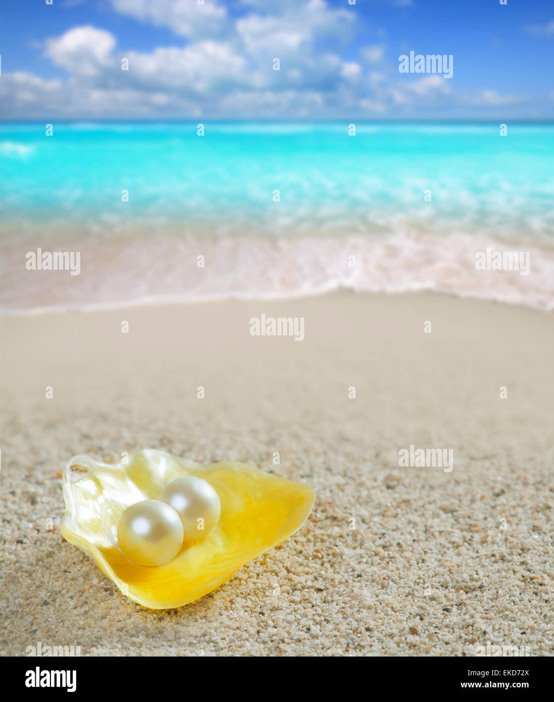 Pearly blue sea on beach hi-res stock photography and images - Alamy