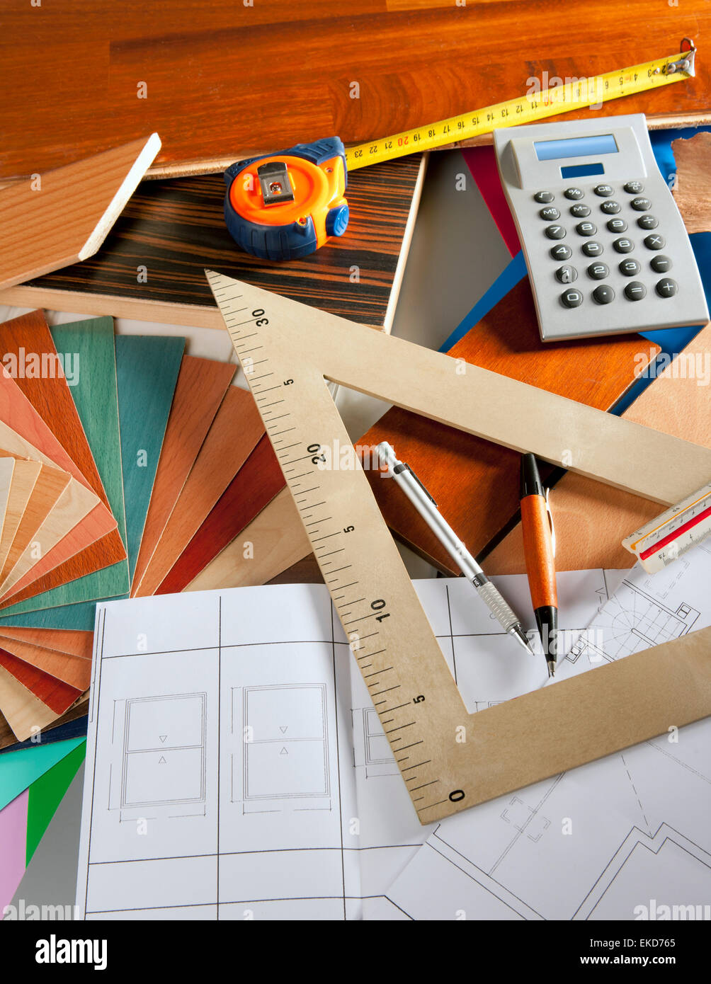 Architect interior designer workplace carpenter design Stock Photo - Alamy