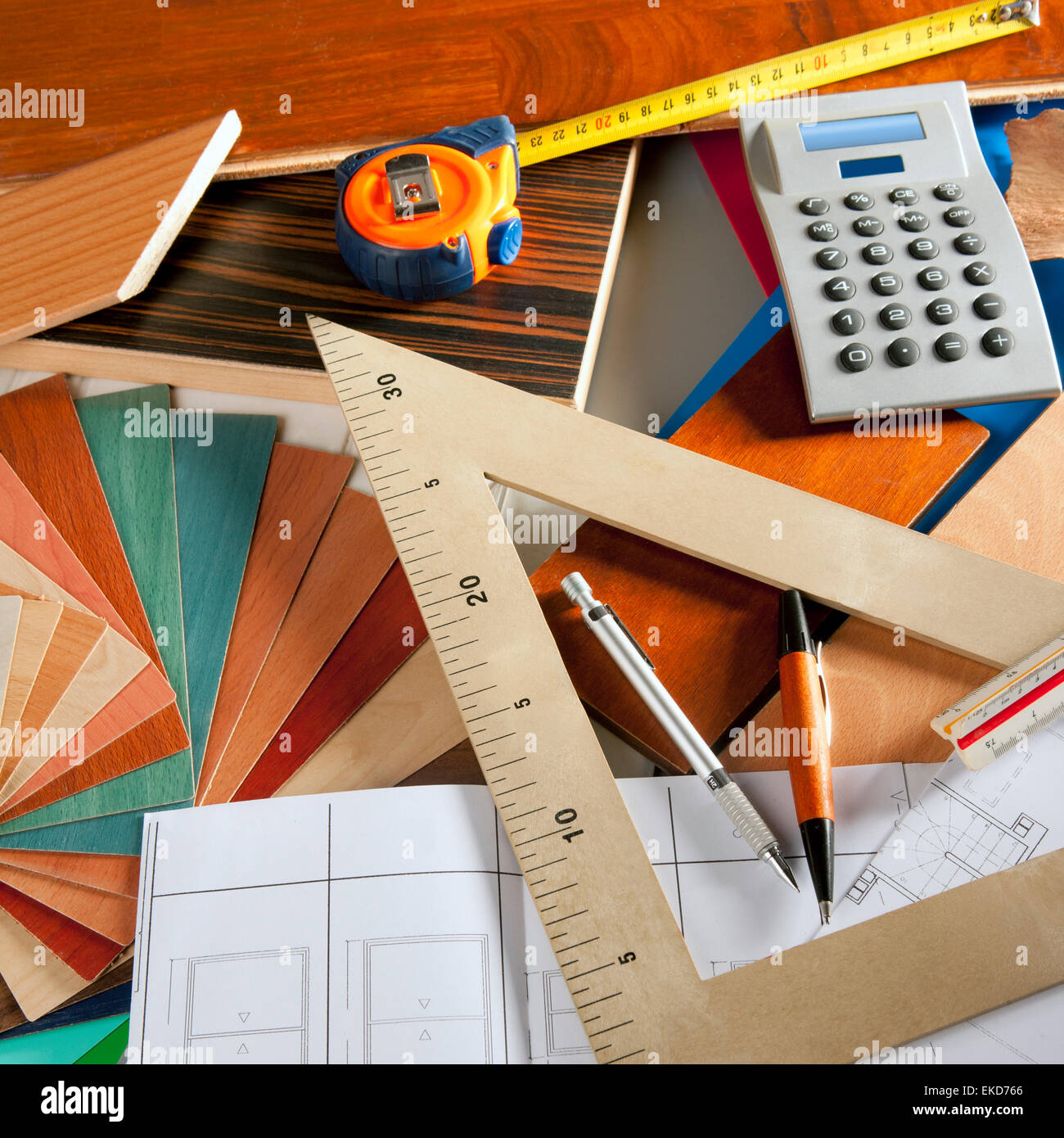 Architect interior designer workplace carpenter design Stock Photo - Alamy