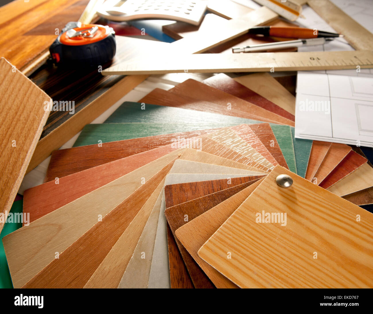 Architect interior designer workplace carpenter design Stock Photo - Alamy