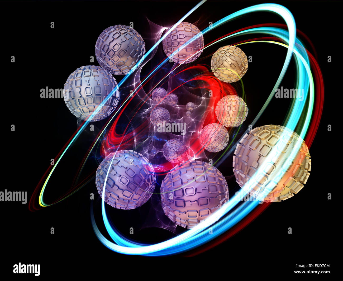 Swirl of Number Spheres Stock Photo - Alamy
