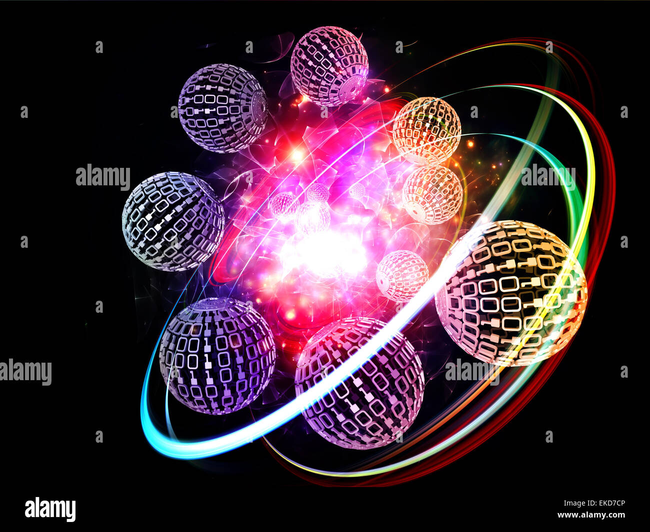 Swirl of Number Spheres Stock Photo - Alamy