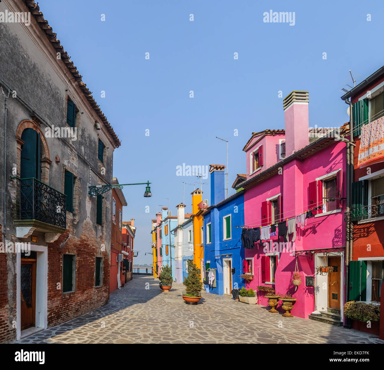 Colorful houses Burano. Italy Stock Photo - Alamy