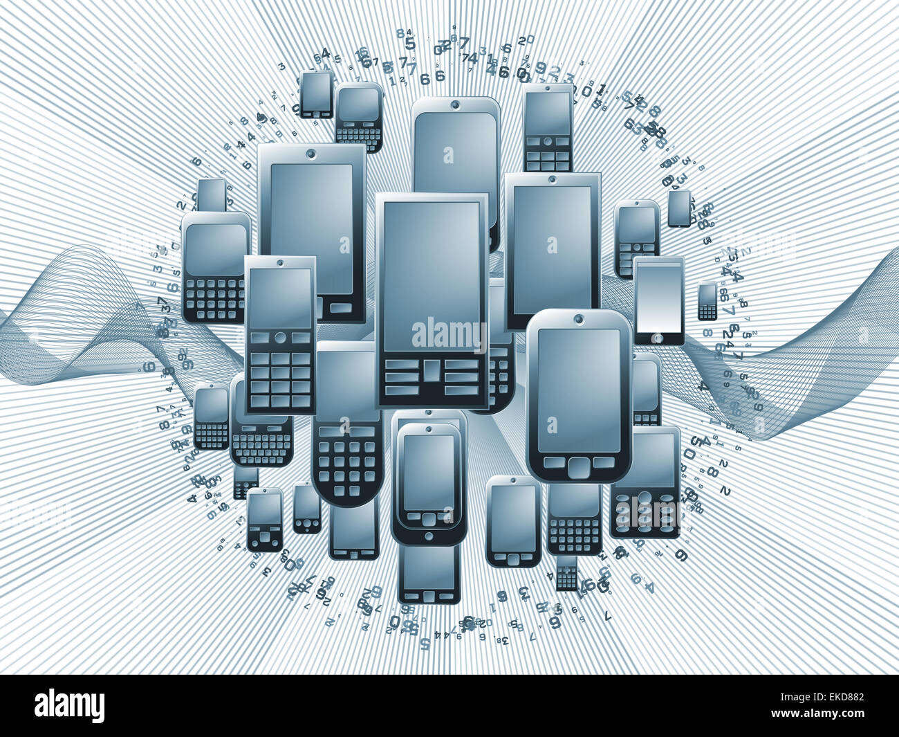 Digital Phone Technology Stock Photo - Alamy