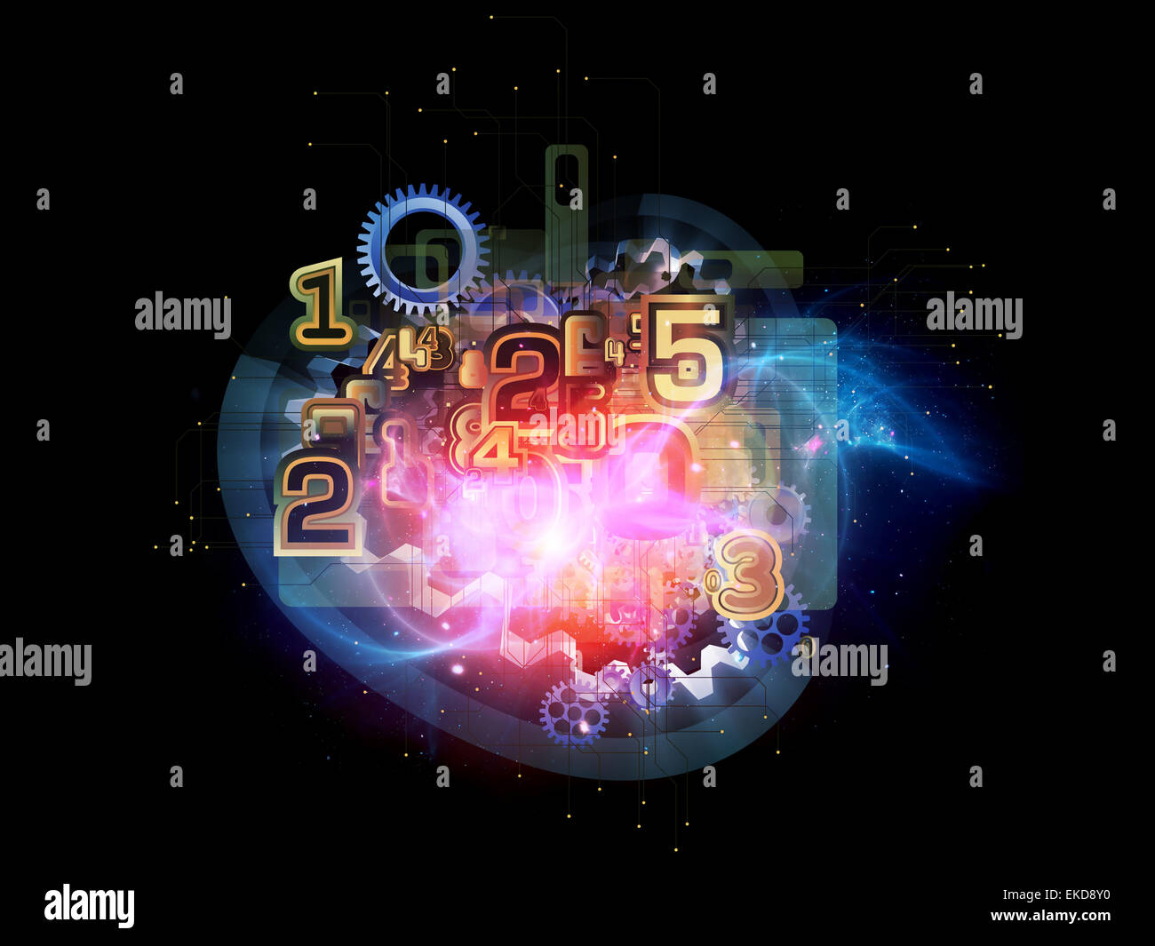 Lights of numbers Stock Photo - Alamy
