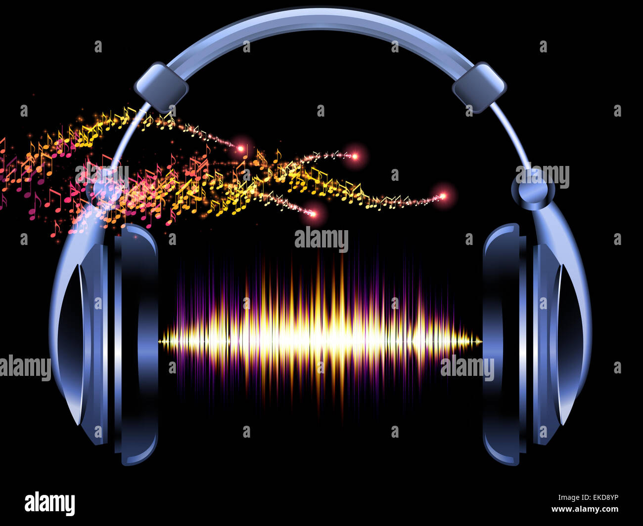 Headphones of music Stock Photo - Alamy