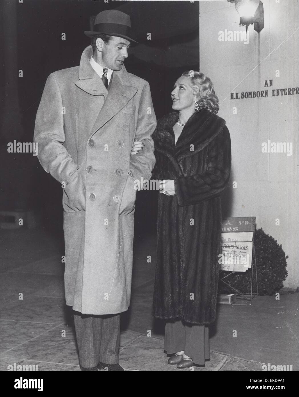GARY COOPER with Petite Mary Pickford out to The Brown Derby in 1933 ...