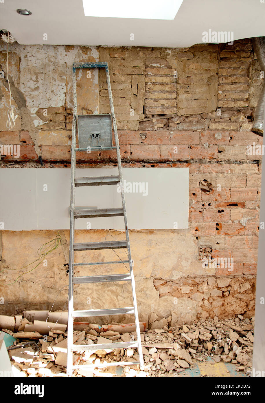 demolition debris in kitchen interior construction Stock Photo - Alamy
