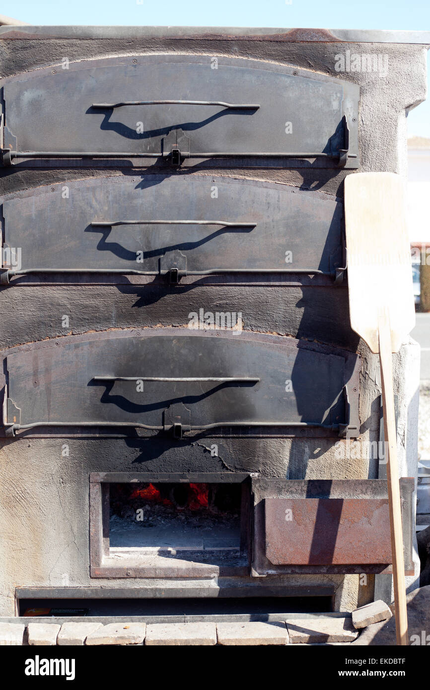 bakery iron wood oven in fire Stock Photo - Alamy