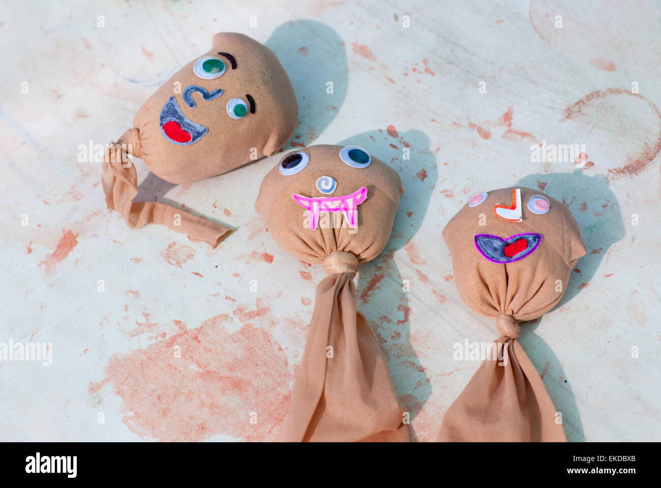 kids artwork faces of seeds will grow grass hair Stock Photo - Alamy