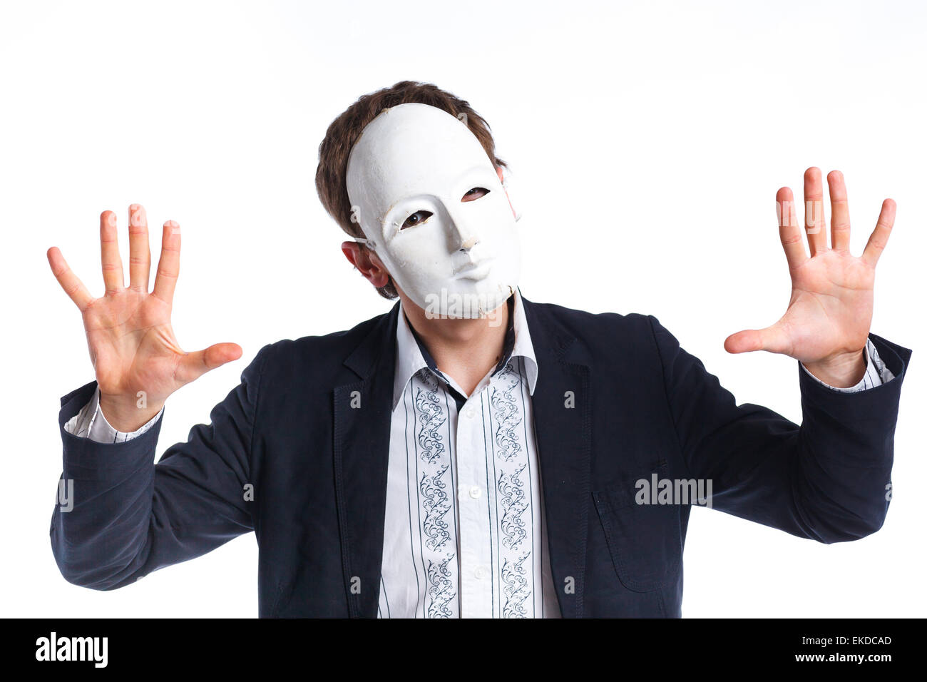 portrait of emotional actor in a mask Stock Photo - Alamy
