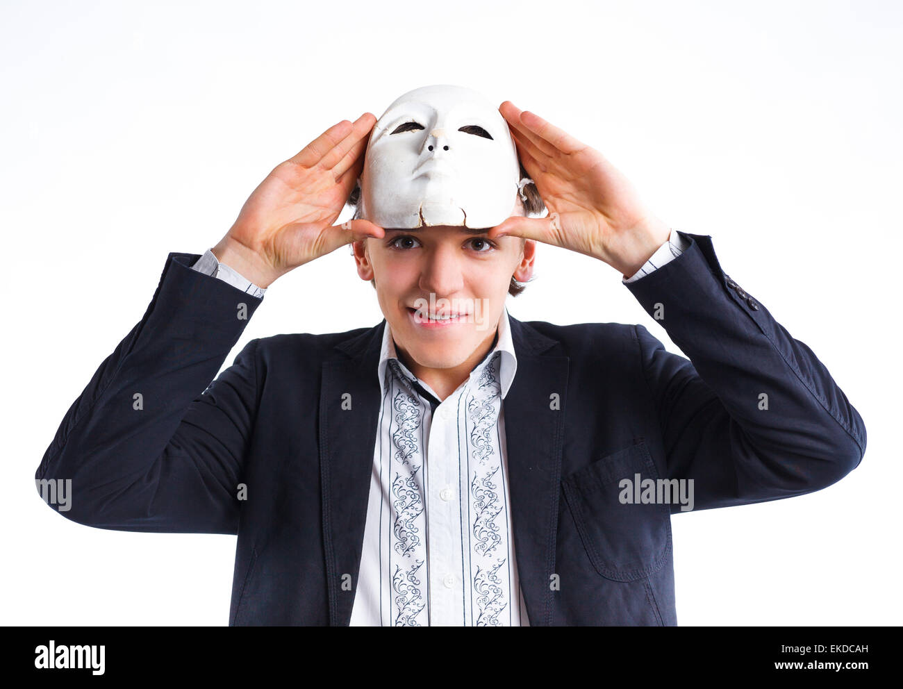 portrait of emotional actor in a mask Stock Photo - Alamy