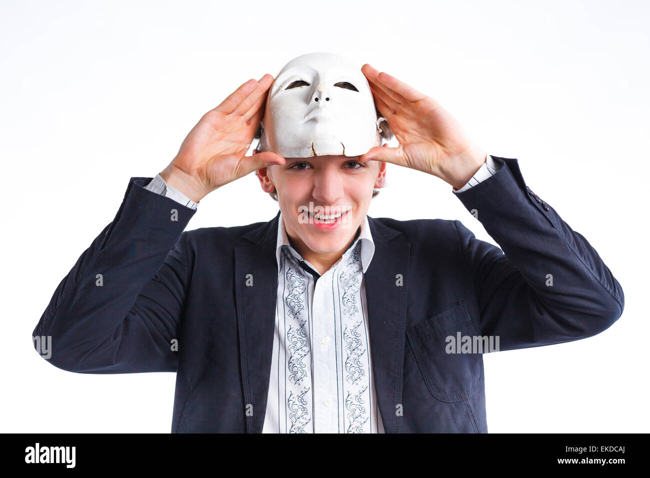 portrait of emotional actor in a mask Stock Photo - Alamy