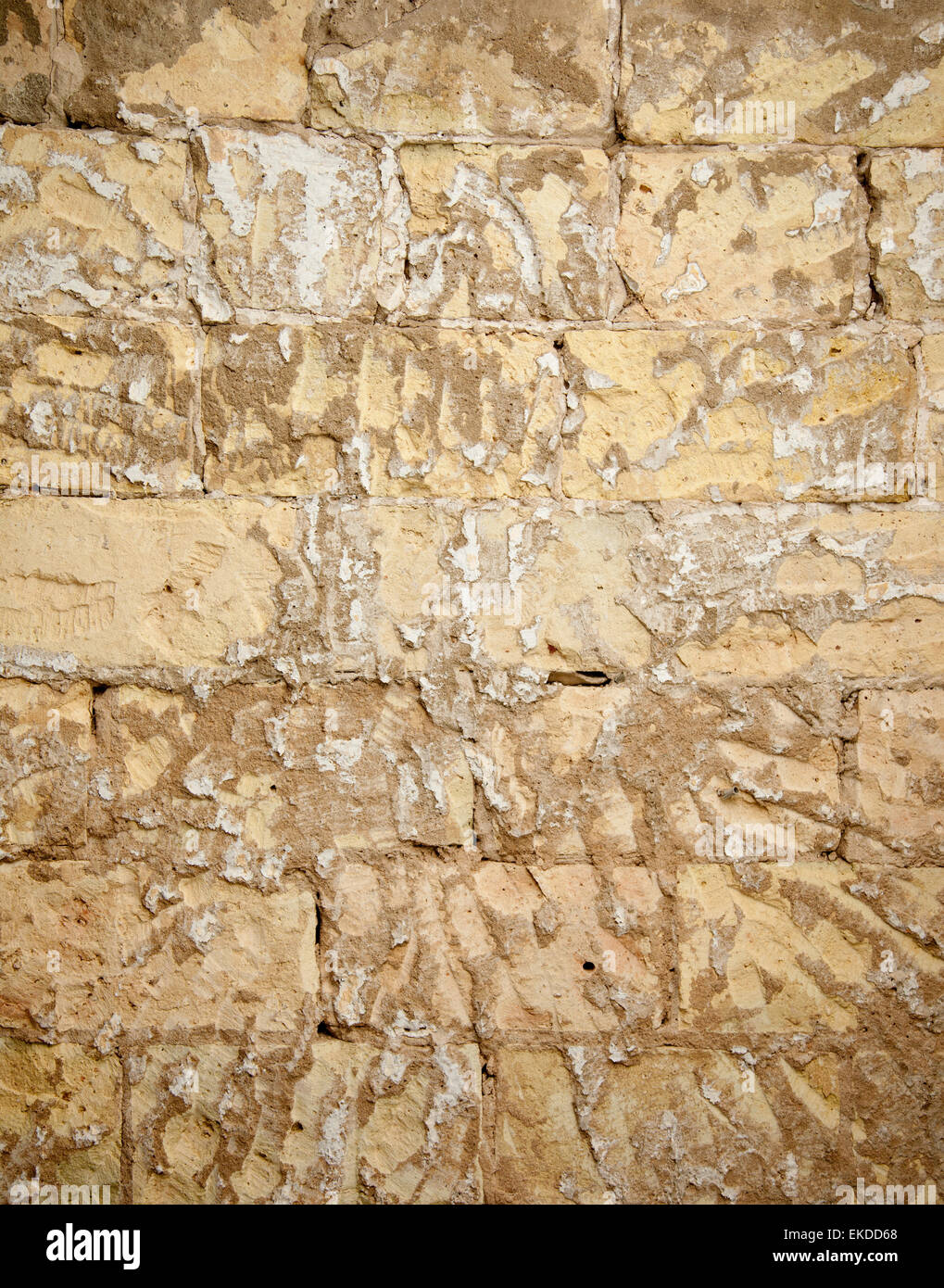 brick wall grunge scraped brickwall to restore Stock Photo - Alamy
