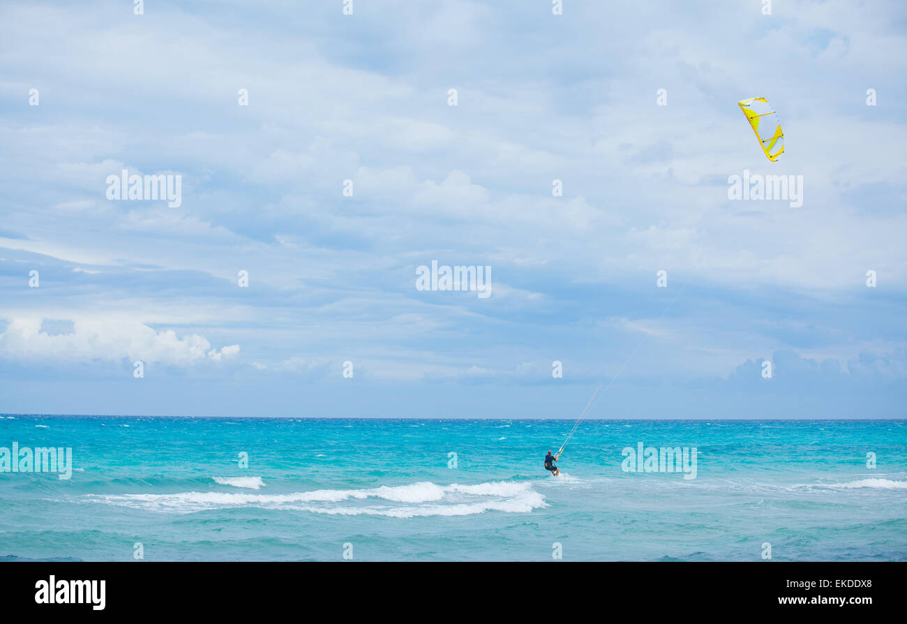 Silhouette kite surfer in hi-res stock photography and images - Alamy