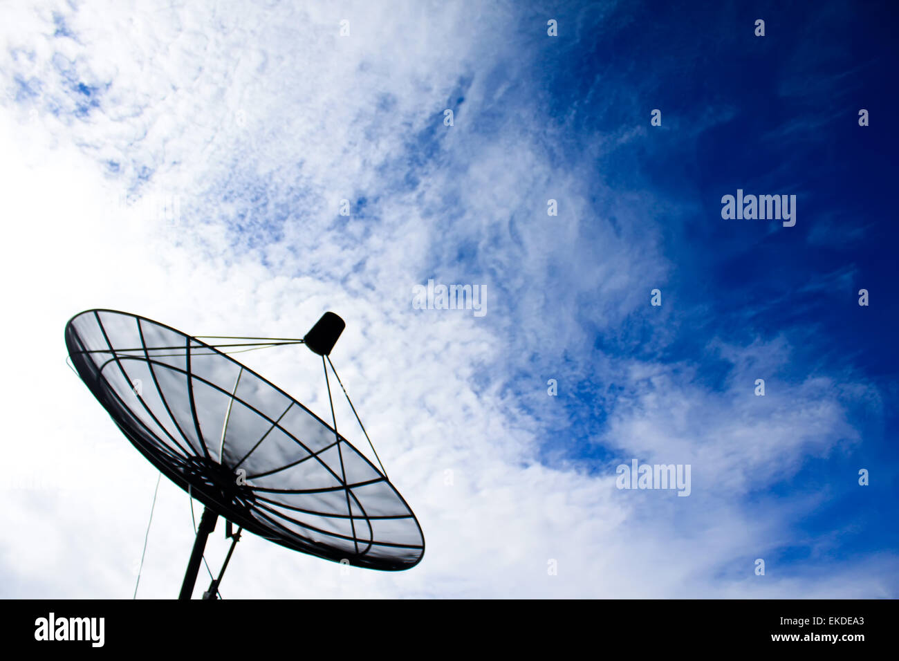 satellite dish with blue sky Stock Photo - Alamy