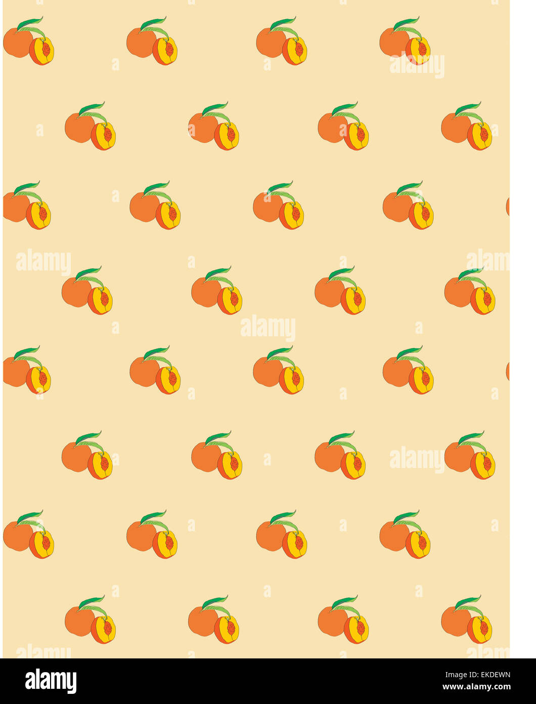 Vector seamless pattern of peaches Stock Photo - Alamy