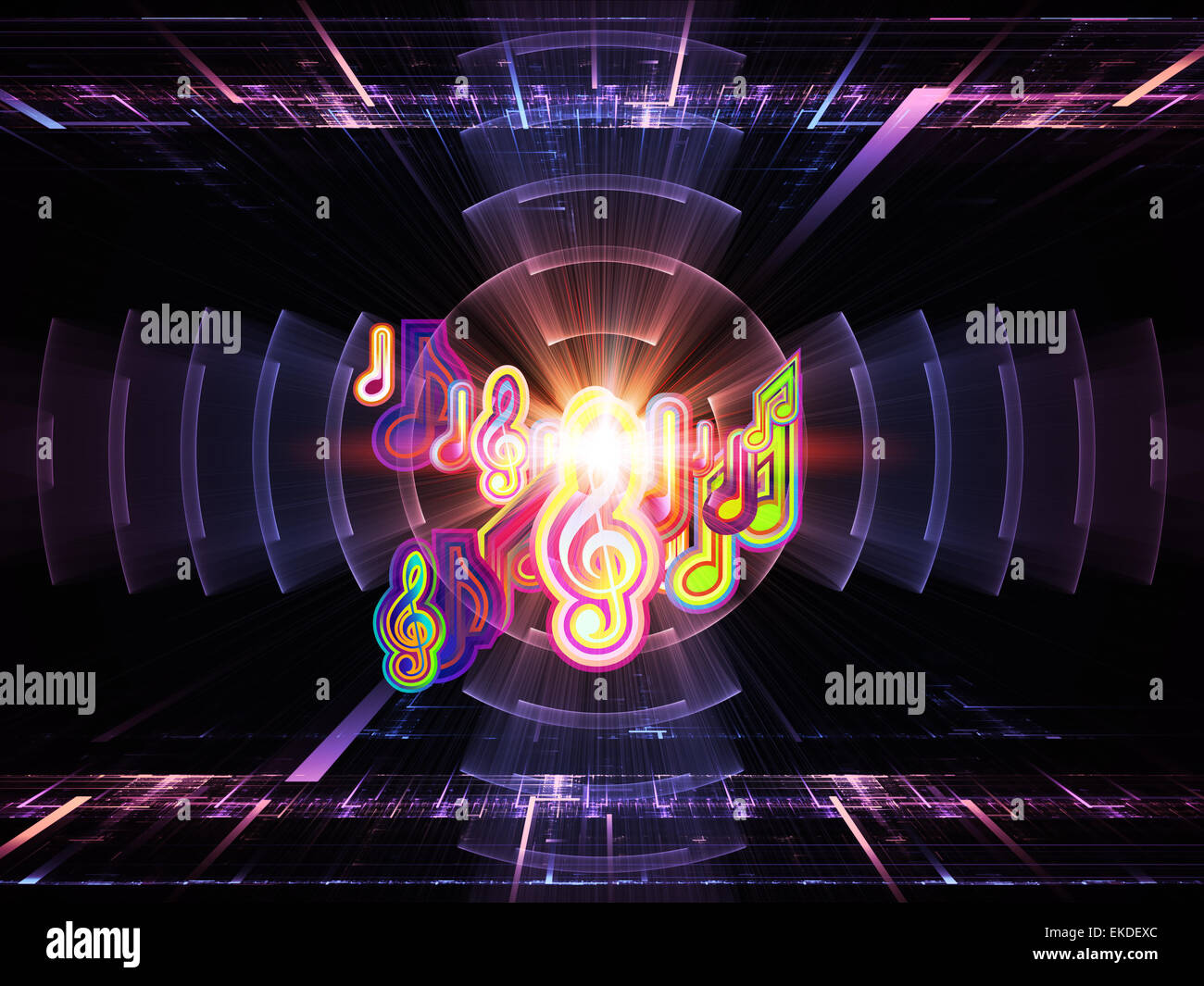Burst of music notes Stock Photo - Alamy