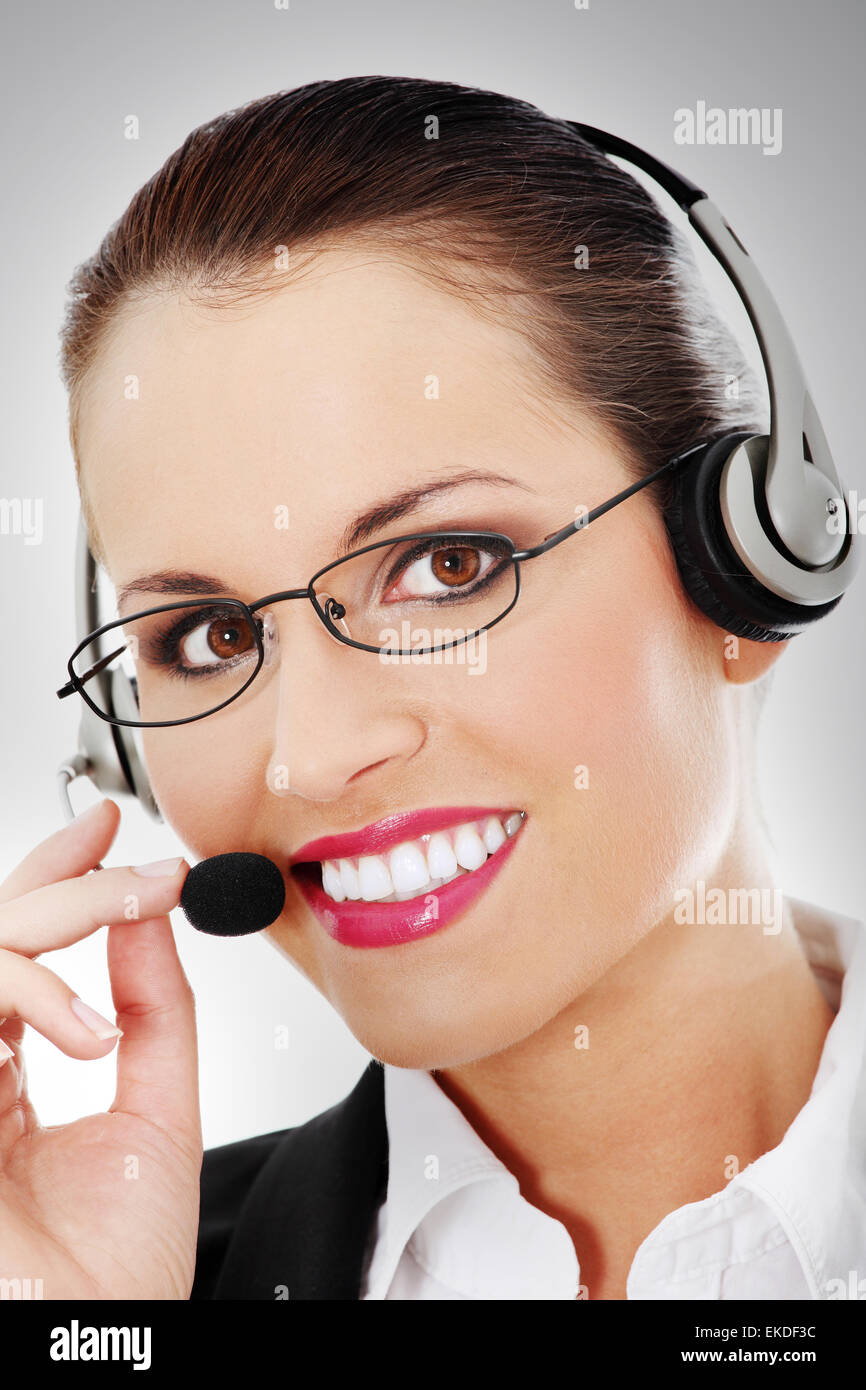 Call centre employee Stock Photo - Alamy