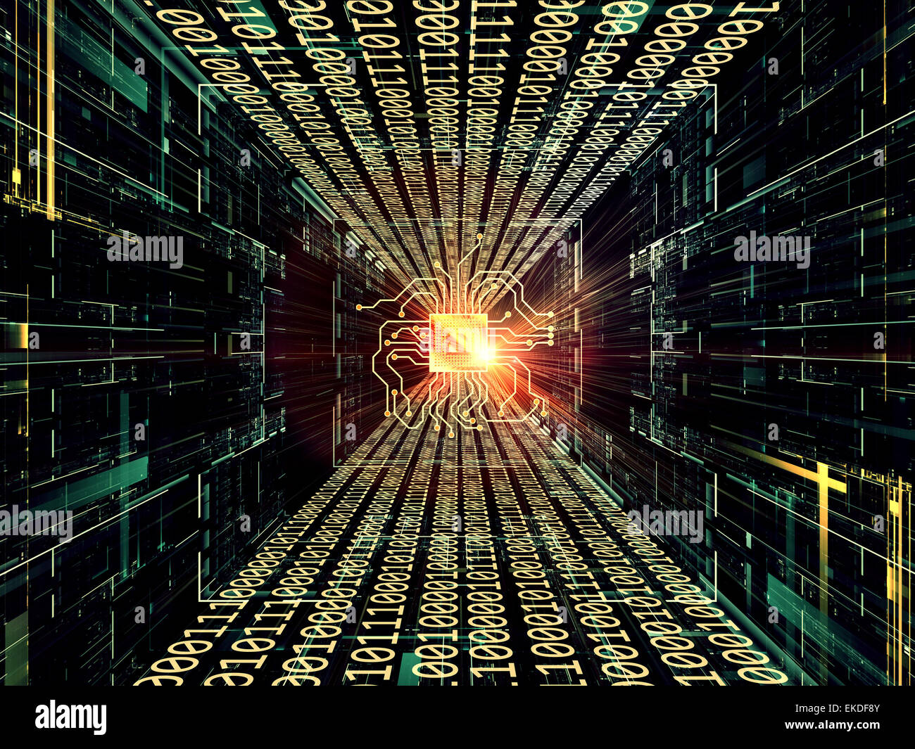 Visualization of digital CPU Stock Photo - Alamy