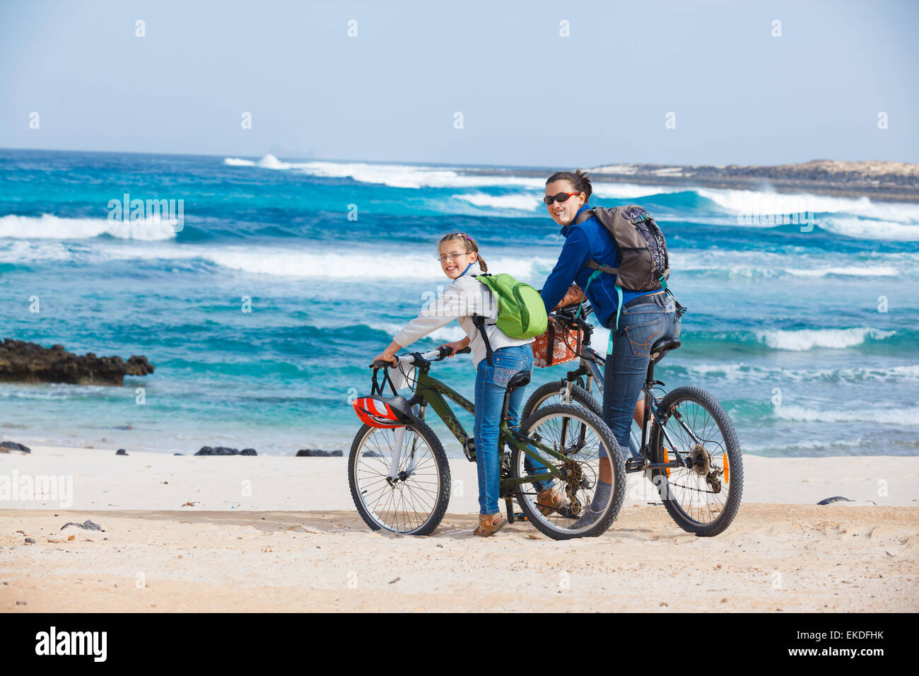 Family on excursion bicycle hi-res stock photography and images - Alamy
