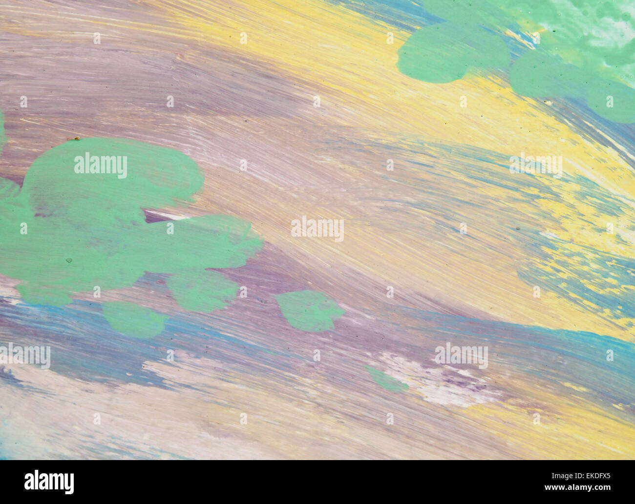 multicolor watercolor brush on wood background Stock Photo - Alamy