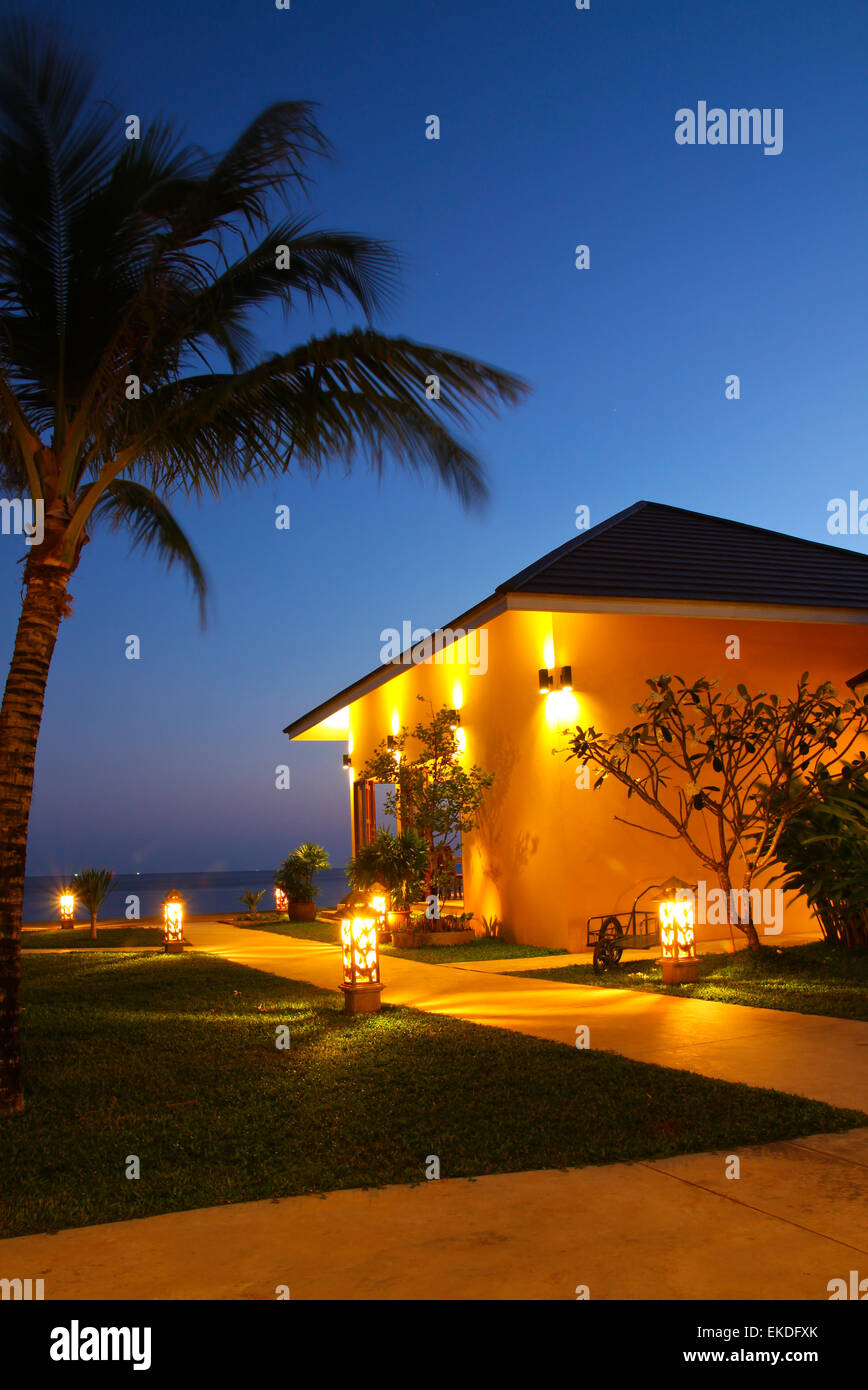 tropical resort at night in thailand Stock Photo - Alamy
