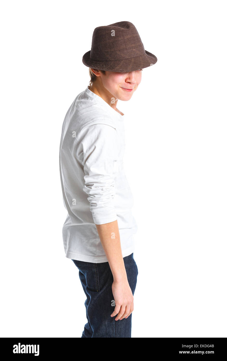 Boy in denim clothes hi-res stock photography and images - Alamy