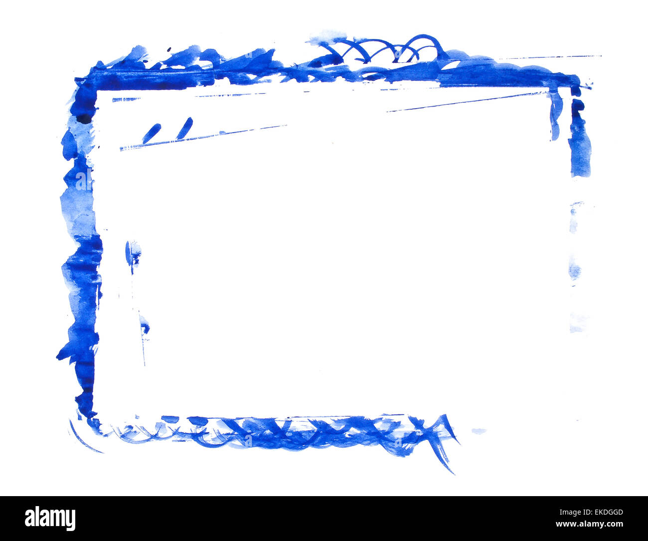 Blue paint frame Stock Photo - Alamy