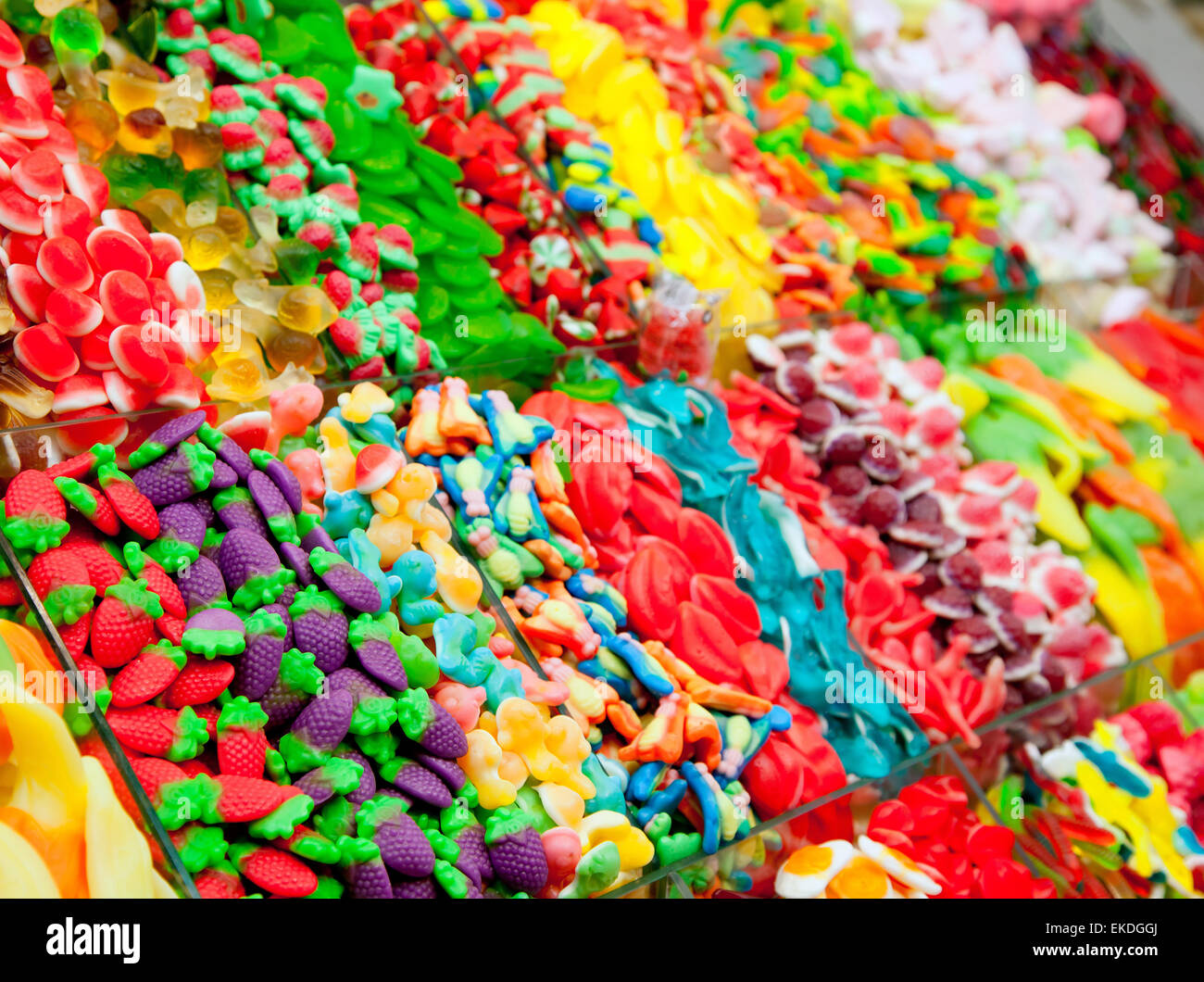 Candy sweets jelly in colorful display Stock Photo - Alamy